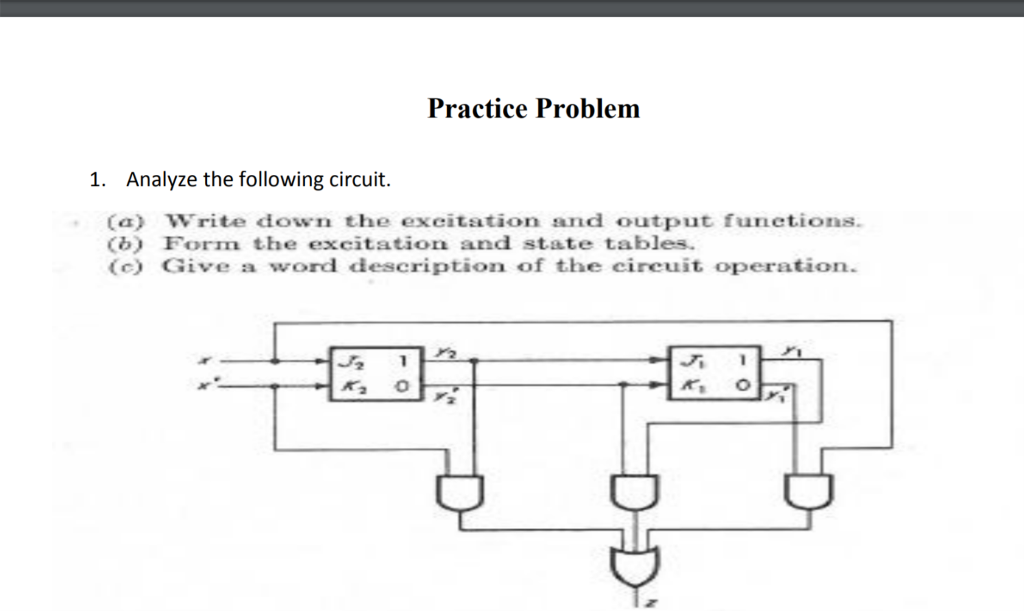 Solved Practice Problem 1. Analyze the following circuit. | Chegg.com