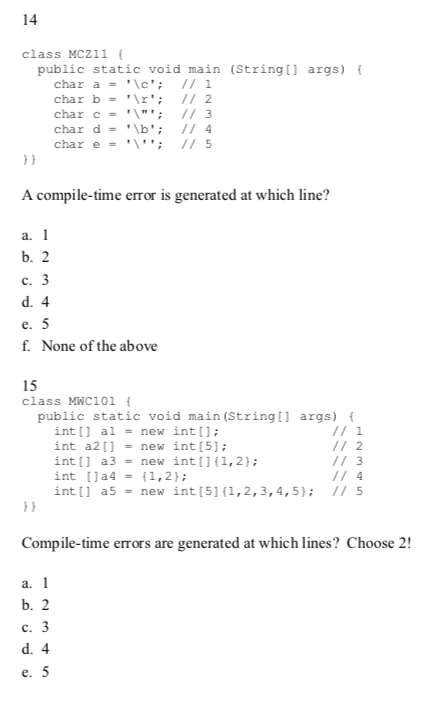 Solved . Which 2 are valid declarations in an interface? a. | Chegg.com