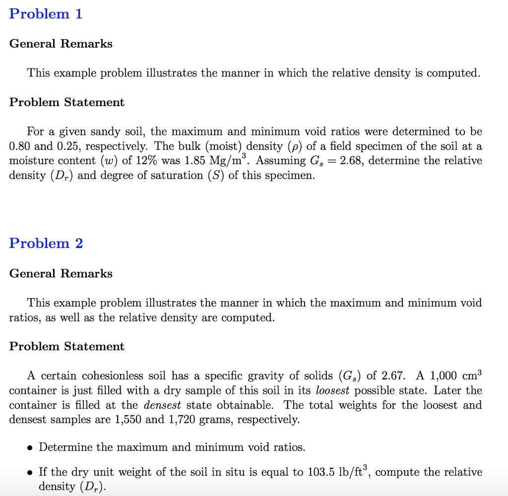 Solved Problem 1 General Remarks This example problem | Chegg.com