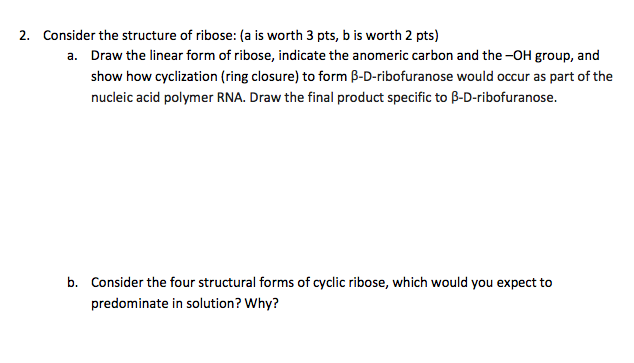 Solved Consider the structure of ribose: Draw the linear | Chegg.com