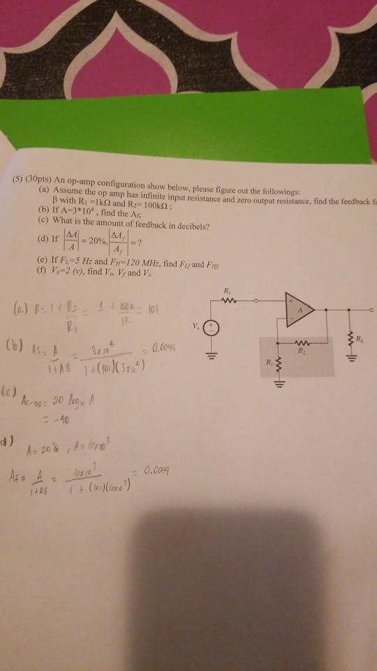 Solved An op-amp configuration show below, please figure out | Chegg.com