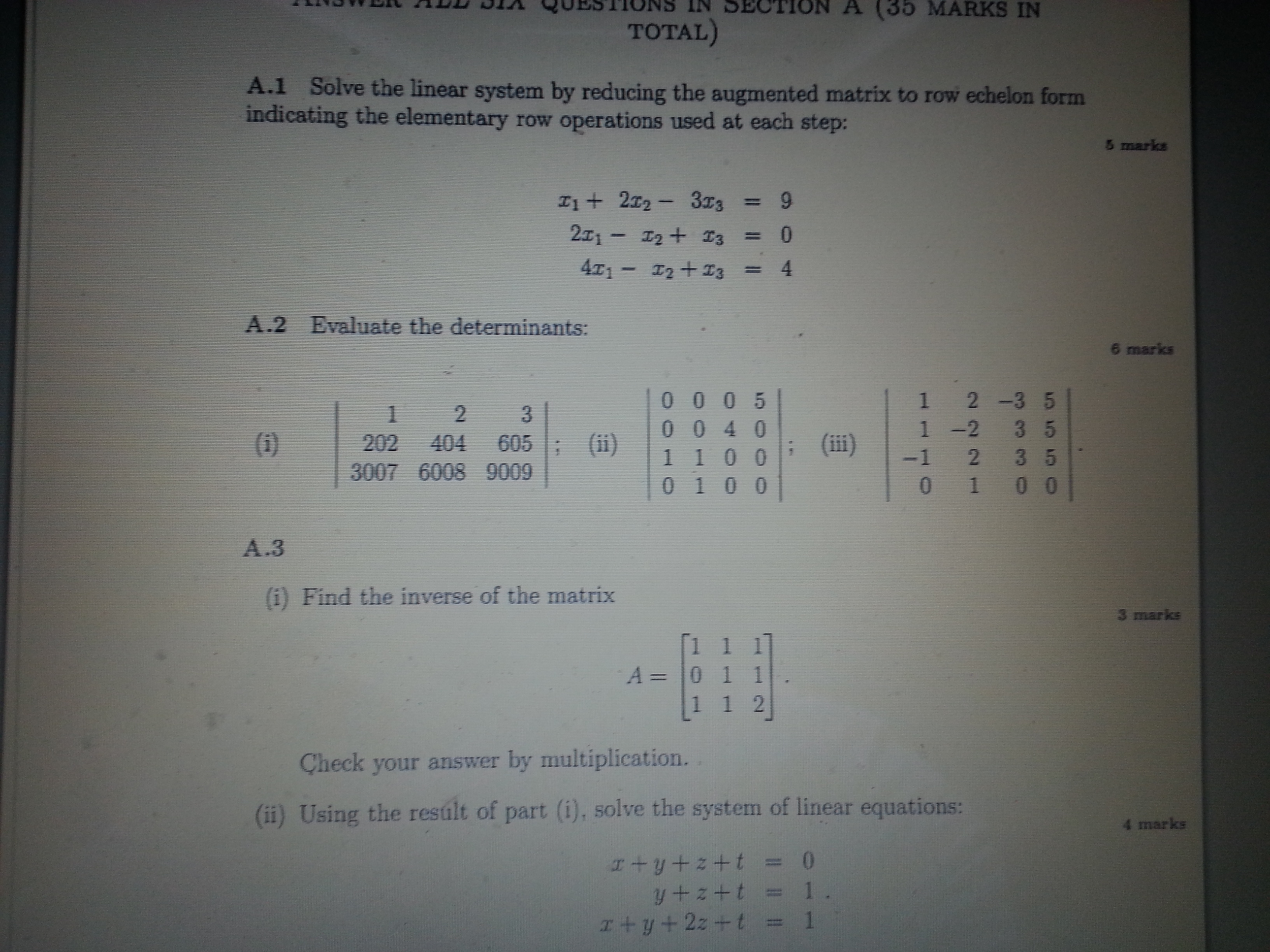 Solved Solve the linear system by reducing the augmented | Chegg.com