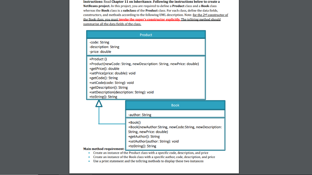 Solved Develope a multi class project to test your ability | Chegg.com