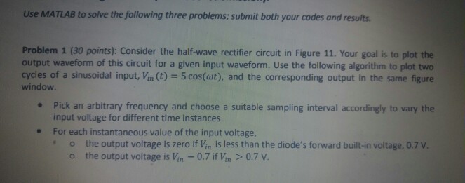Solved Use MATLAB to solve the following three problems; | Chegg.com