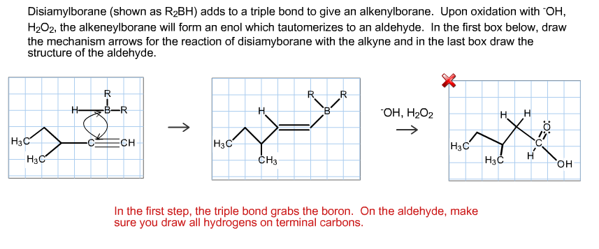 Solved Disiamylborane (shown as R2BH) adds to a triple bond | Chegg.com