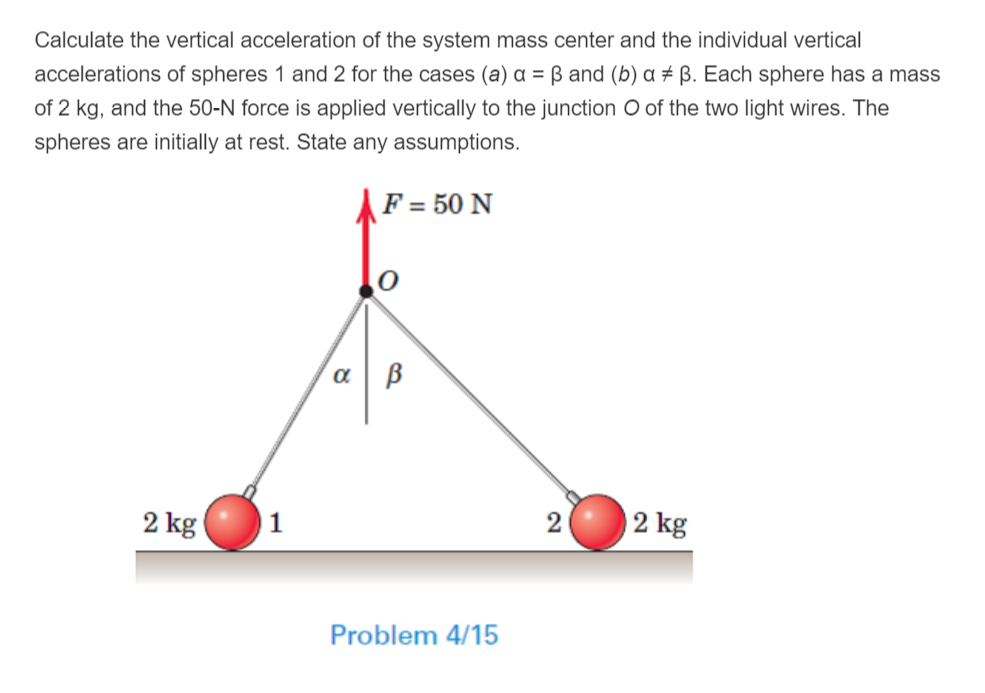 Solved Calculate the vertical acceleration of the system | Chegg.com