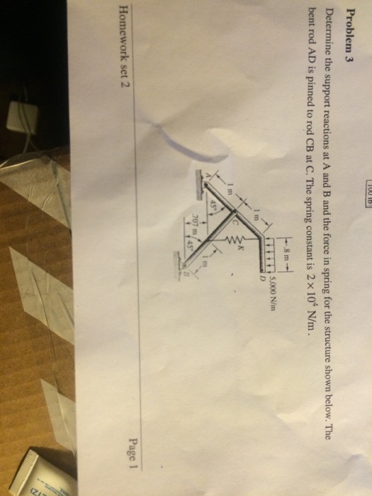 Solved Problem3 Determine the support reactions at A and B | Chegg.com