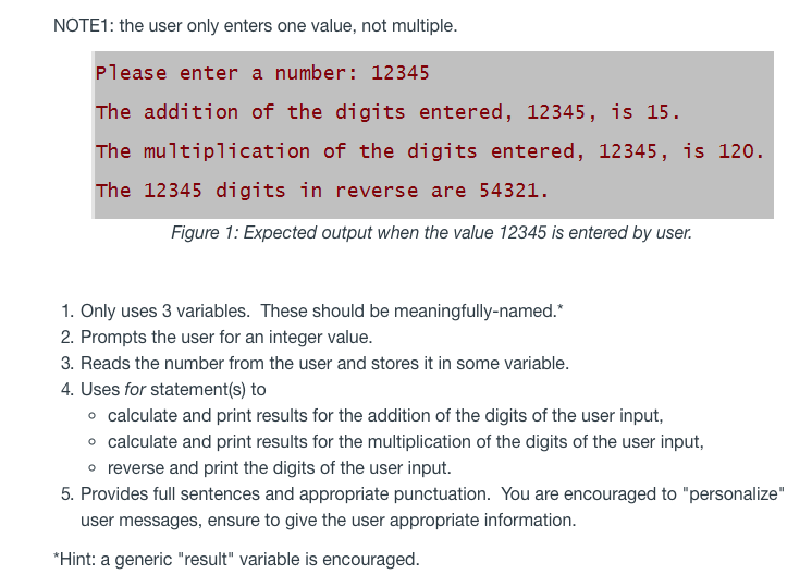 Solved Create A Program With The Following Output And