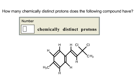 Solved How many chemically distinct protons does the | Chegg.com