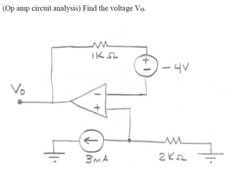 Solved (Op amp circuit analysis) Find the voltage Vo. MA | Chegg.com