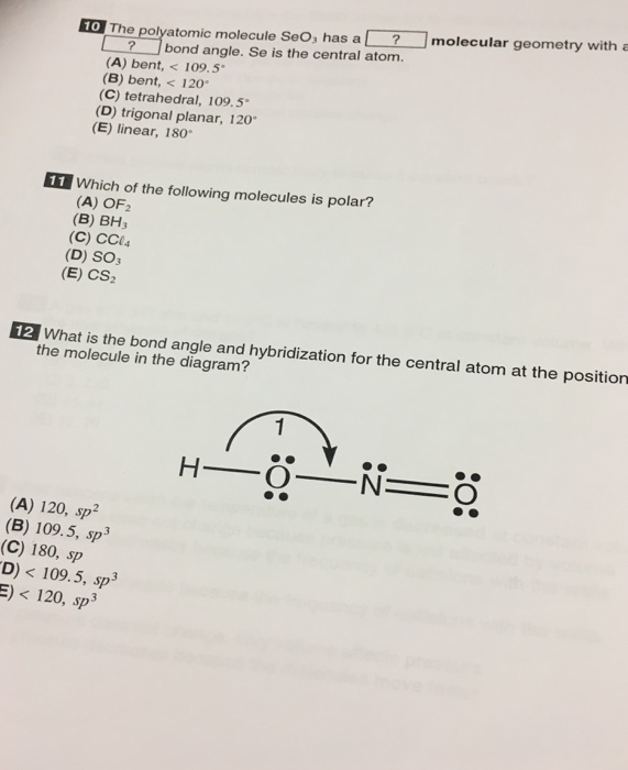 Solved The polyatomic molecule SeO_3 has a molecular | Chegg.com