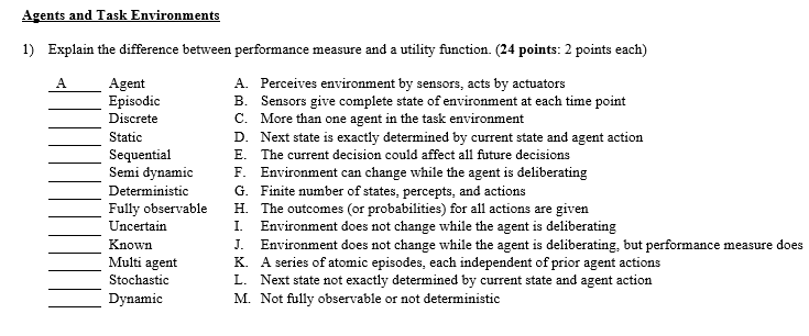 Solved Explain The Difference Between Performance Measure