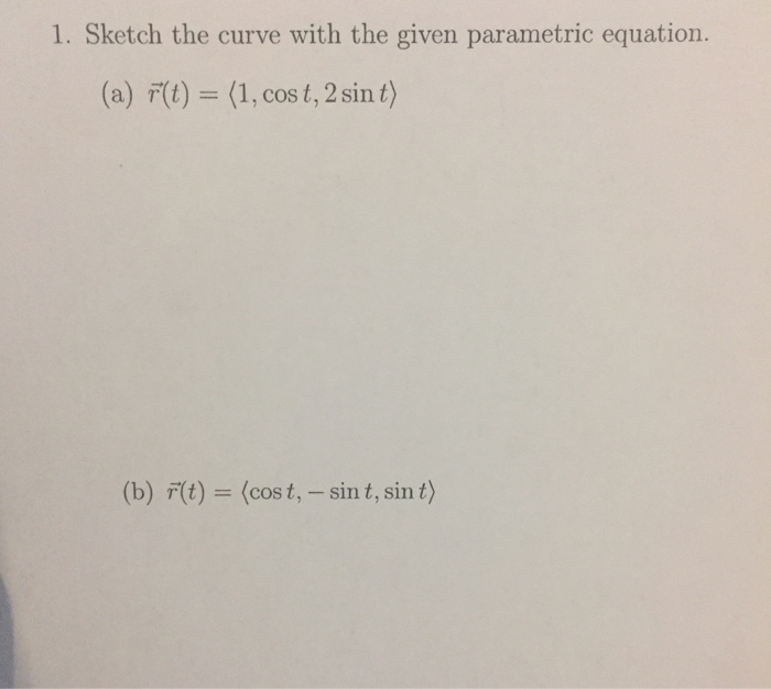 Solved Sketch the curve with the given parametric equation, | Chegg.com