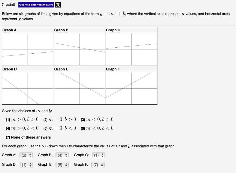 Solved (1 point) Get help entering answersT Below are six | Chegg.com