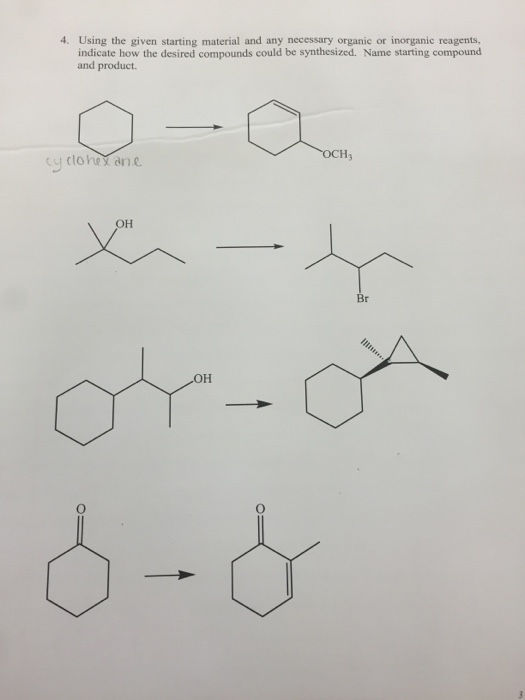 Solved Using the given starting material and any necessary | Chegg.com