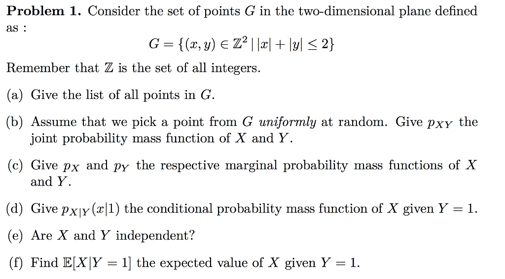 Solved Consider the set of points G in the two-dimensional | Chegg.com