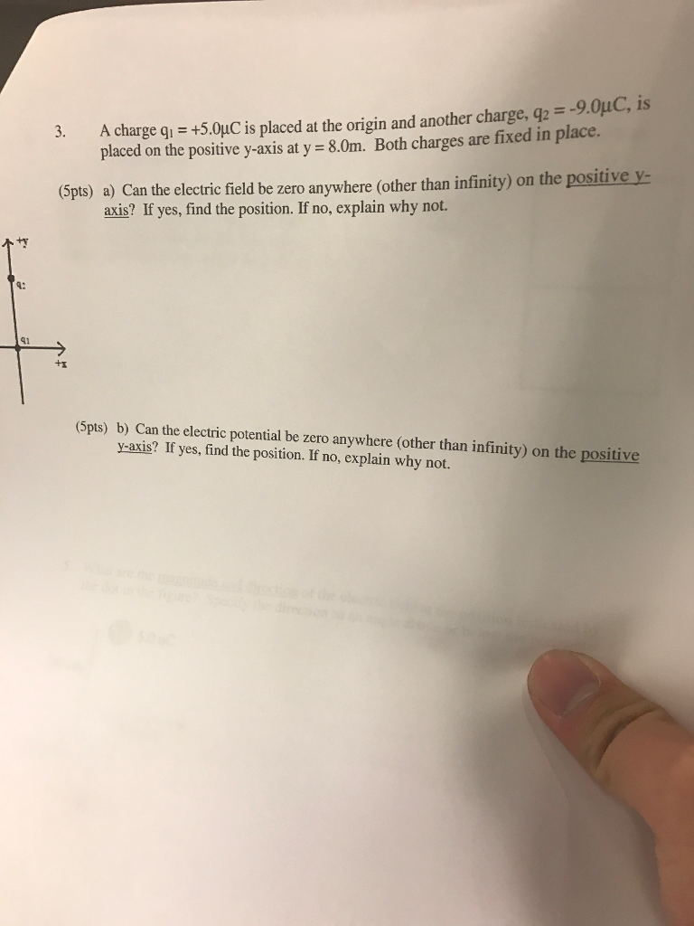 Solved A charge q_1 = 5.0muC is placed at the origin and | Chegg.com
