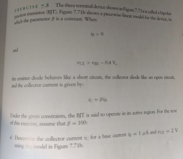 Solved R The unction transistor (BJT). which the parameter β | Chegg.com