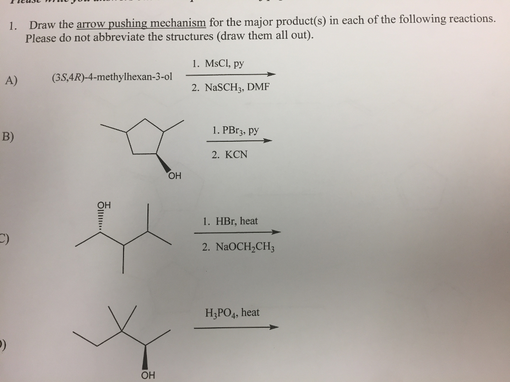 Solved Draw the arrow pushing mechanism for the major | Chegg.com