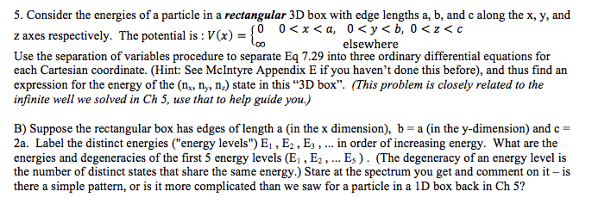 Solved Quantum - separation of variables equation 7.29 in | Chegg.com