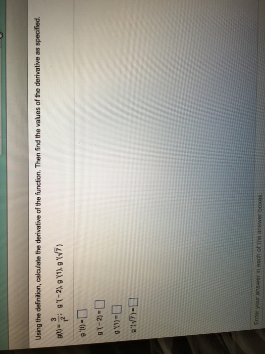 Solved Using the definition, calculate the derivative of the | Chegg.com