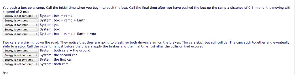 Solved You push a box up a ramp. Call the initial time when | Chegg.com