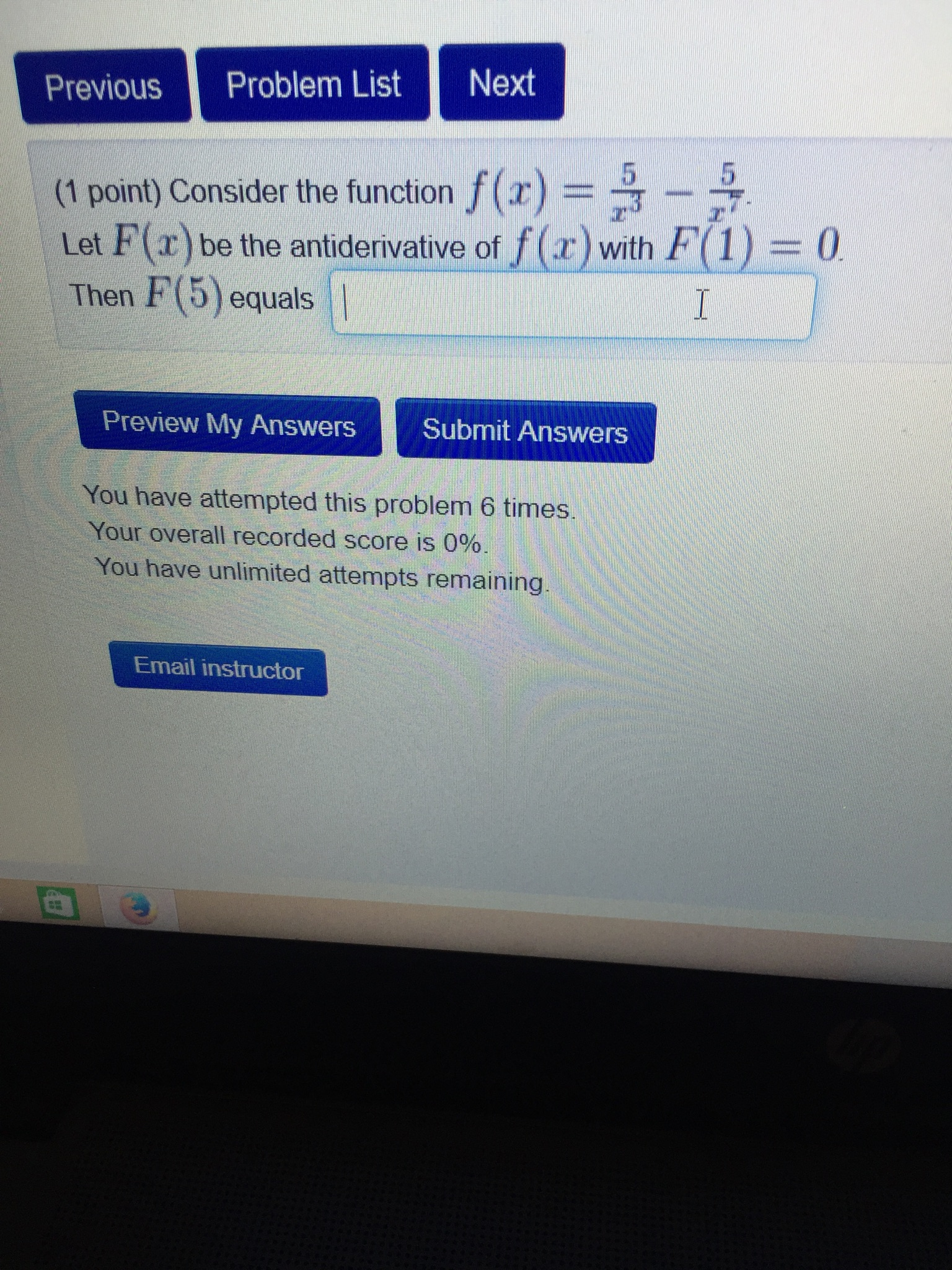 Solved Consider the function f(x) = 5/x^3 - 5/x^7. Let F(x) | Chegg.com Solved Consider the function f(x) = 5/x^3 - 5/x^7. Let F(x) | Chegg.com