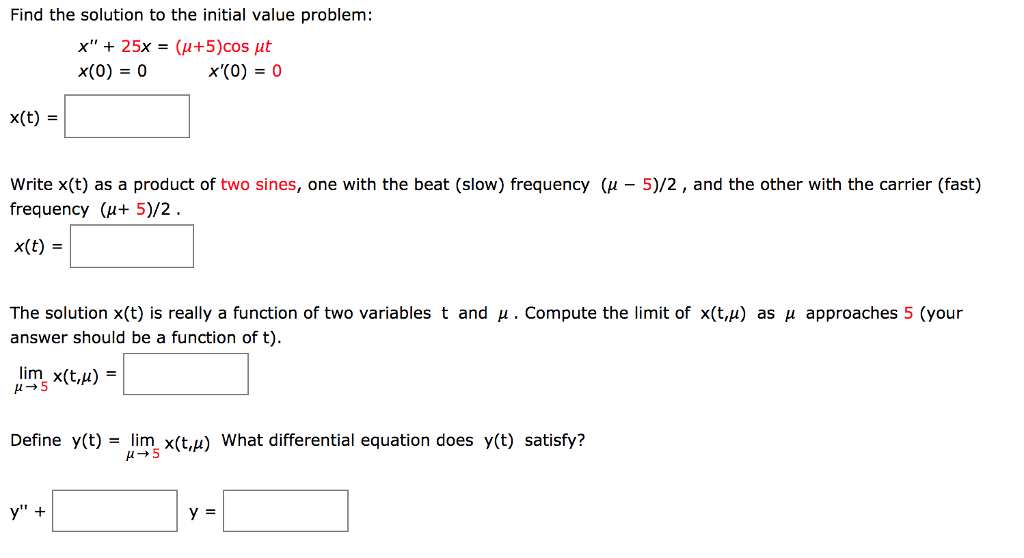Solved Find The Solution To The Initial Value Problem 4402