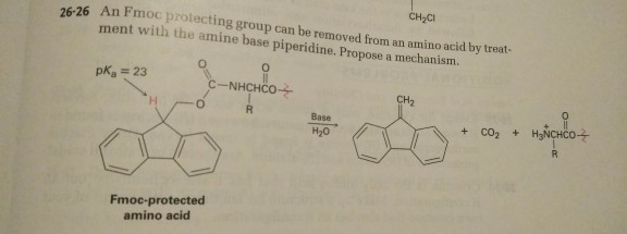 Solved GHa CH2CI 26-26 An Fmoc protecting group can be | Chegg.com