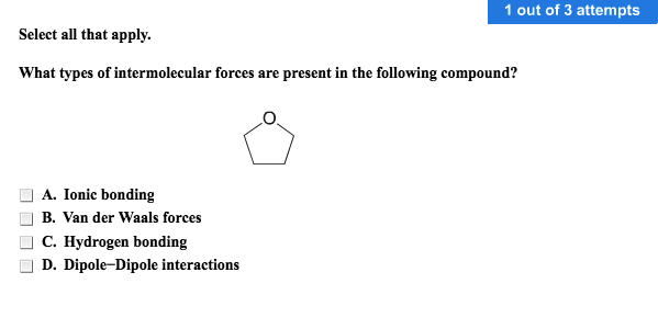 Solved What types of intermolecular forces are present in | Chegg.com