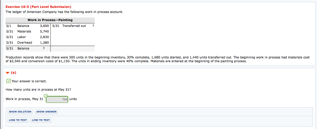 Solved Exercise 16-3 (Part Level Submission) The ledger of | Chegg.com