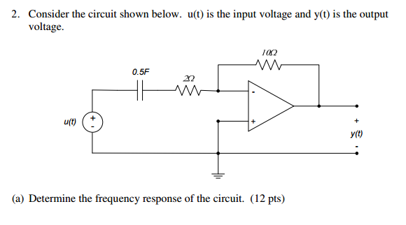 Solved Consider the circuit shown below. u(t) is the input | Chegg.com