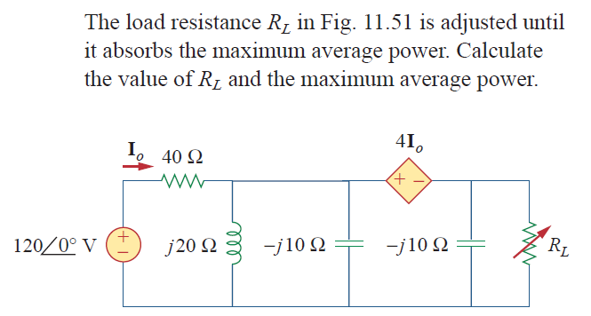 Solved The load resistance R_L in Fig. 11.51 is adjusted | Chegg.com