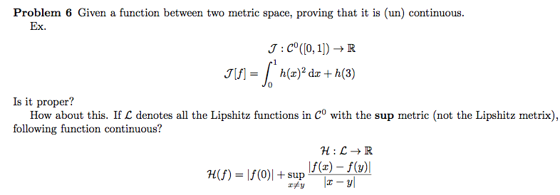 Problem 6 Given a function between two metric space, | Chegg.com