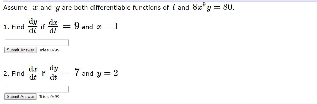 Solved Assume X And Y Are Both Differentiable Functions Of T