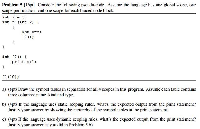 Solved Consider the following pseudo-code. Assume the | Chegg.com Solved Consider the following pseudo-code. Assume the | Chegg.com