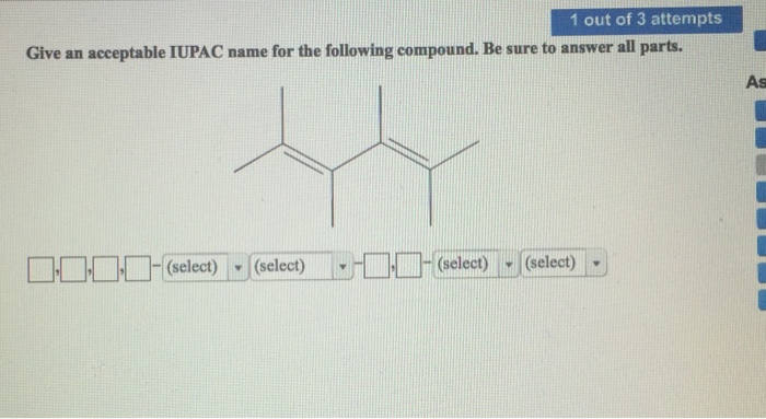 Solved Give an acceptable IUPAC name for the following | Chegg.com