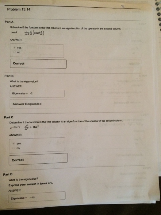 Solved Determine if the function in the first column is an | Chegg.com