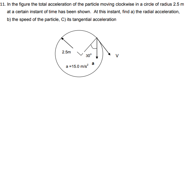 Solved 11. In the figure the total acceleration of the | Chegg.com