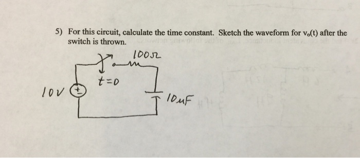 Solved For this circuit the time constant. Sketch the | Chegg.com