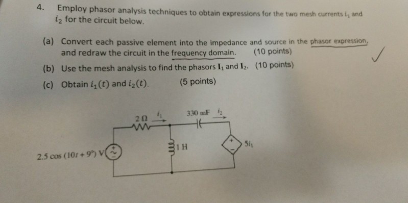Solved Employ phasor analysis techniques to obtain | Chegg.com