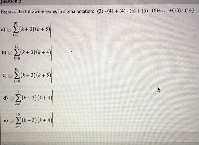 Solved Express the following series in sigma notation: (3) | Chegg.com