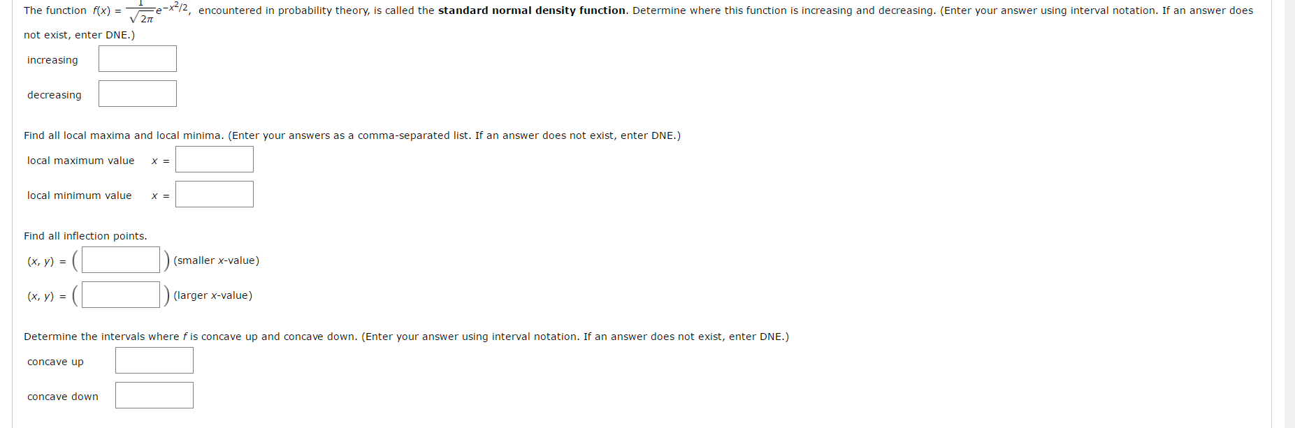 The function f(x) = 1/squareroot pi e^-x^2/2, | Chegg.com