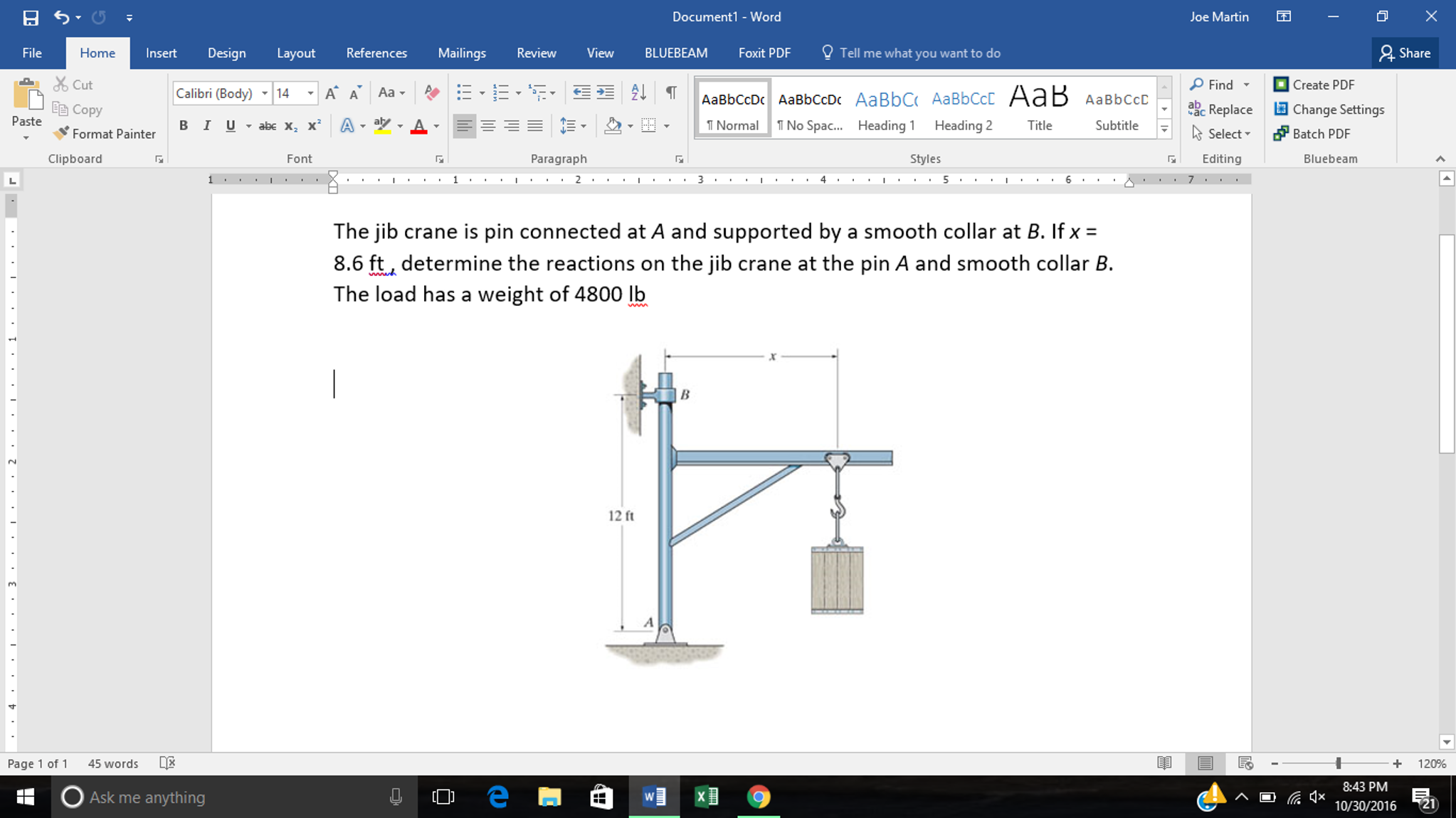 Solved The jib crane is pin connected at A and supported by | Chegg.com