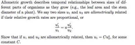 Solved Allometric growth describes temporal relationships | Chegg.com