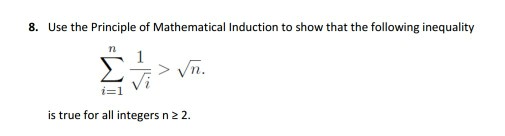 Solved Use the Principle of Mathematical Induction to show | Chegg.com
