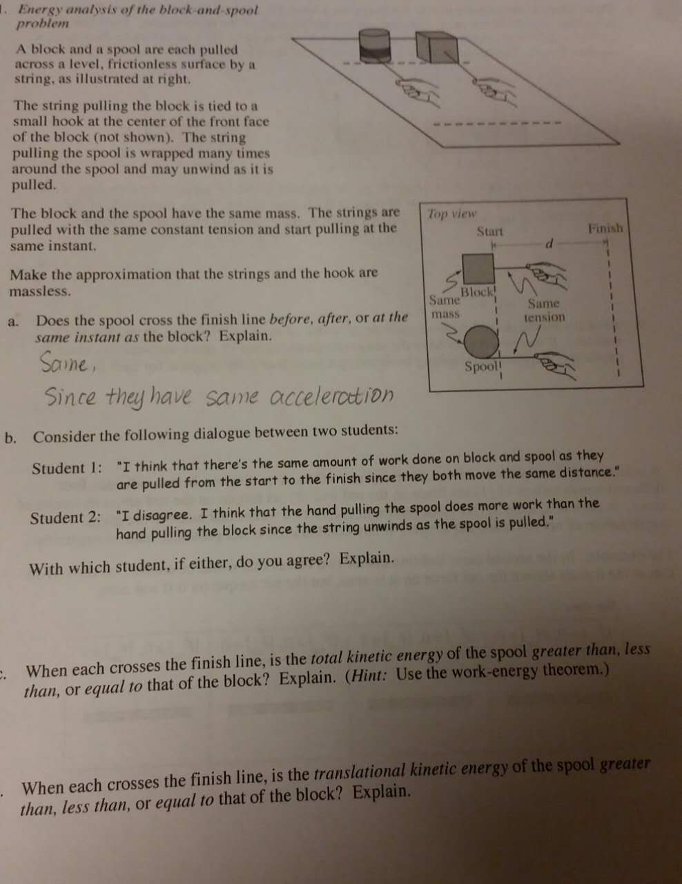 Solved A block and a spool nrc each pulled across a level. | Chegg.com
