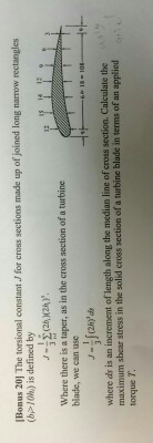 Solved The torsional constant J for cross sections made up | Chegg.com