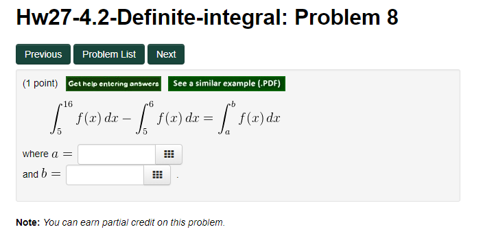 Solved Hw27-4,2-Definite-integral: Problem 8 Previous | Chegg.com Solved Hw27-4,2-Definite-integral: Problem 8 Previous | Chegg.com