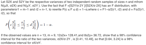 Solved Let S2X and S2Y be the respective variances of two | Chegg.com